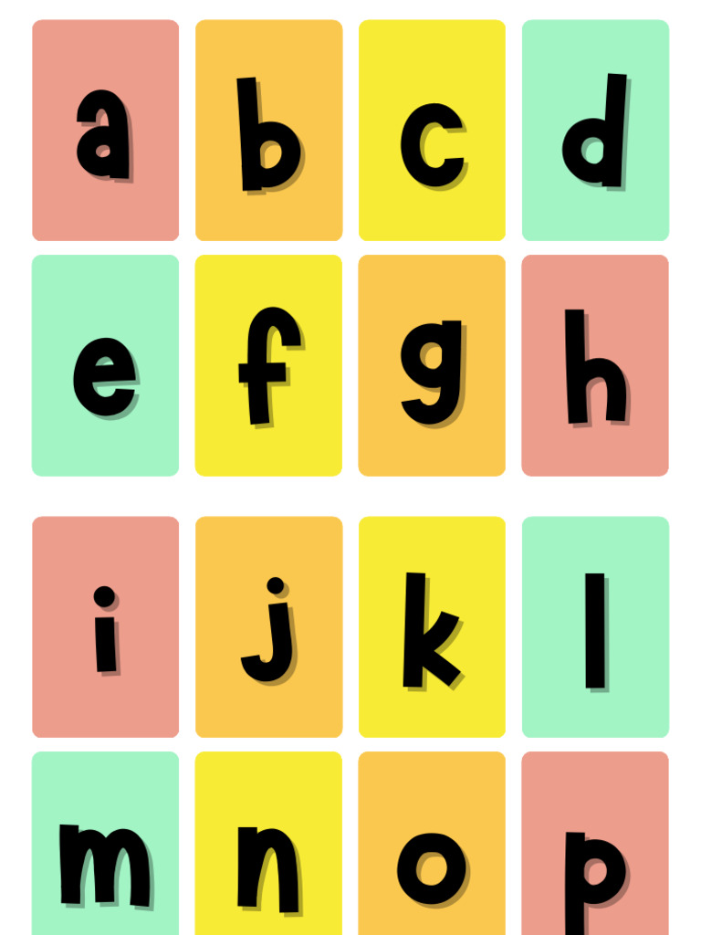 Upper Case and Lower Case Alphabet Flashcards in Colorful and Playful ...