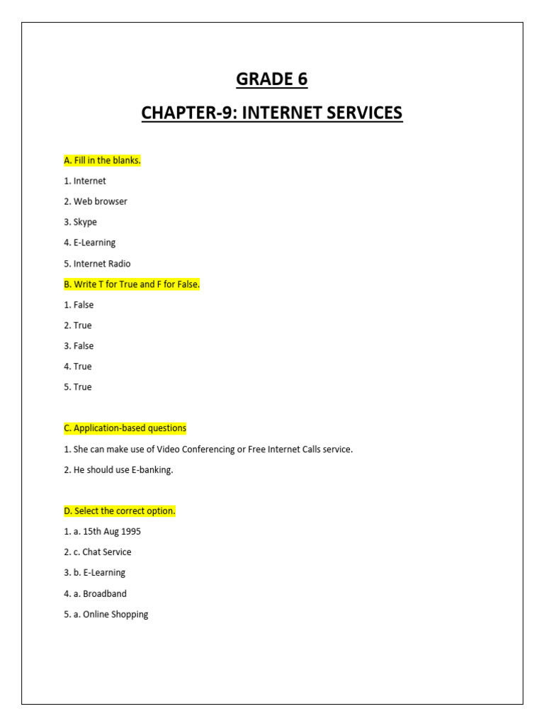 Grade 6-Internet Notes | PDF | Internet | Educational Technology