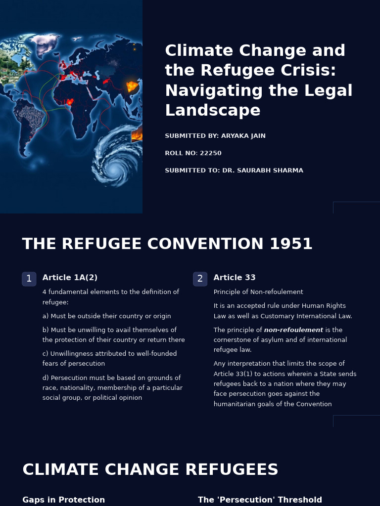 Climate Change and Refugee Law Insights | PDF | Refugee | Human Rights