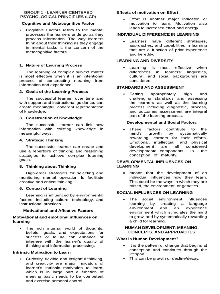 Group 1 2 Revuewer Educ 101 | PDF | Id | Learning