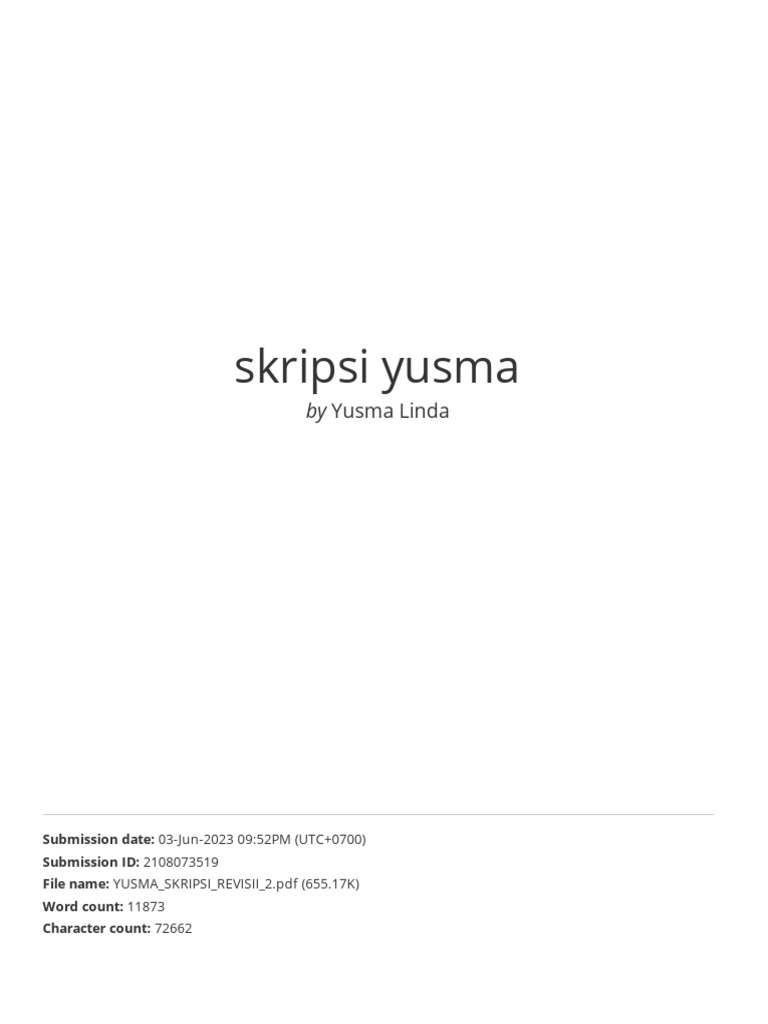 Skripsi Yusma Linda 2023 Submission | PDF