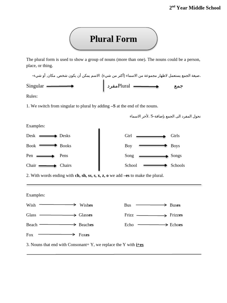 The plural form | PDF | Plural | Language Mechanics