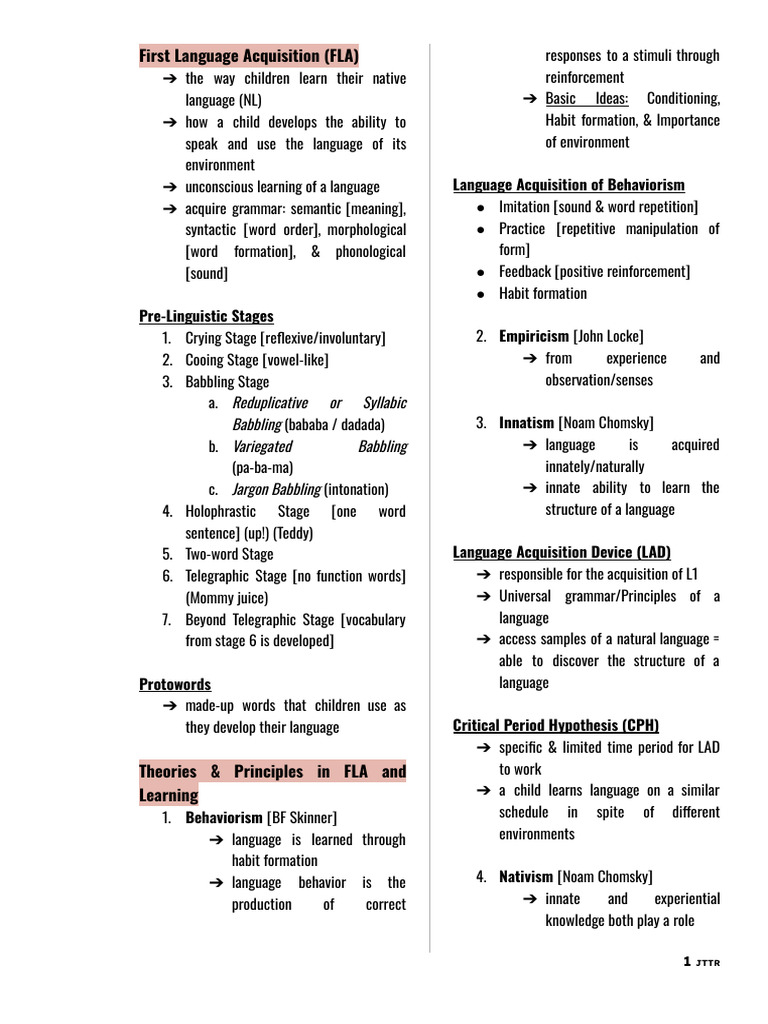 Principles and Theories of Language Acquisition and Learning | PDF | Second Language | Second ...
