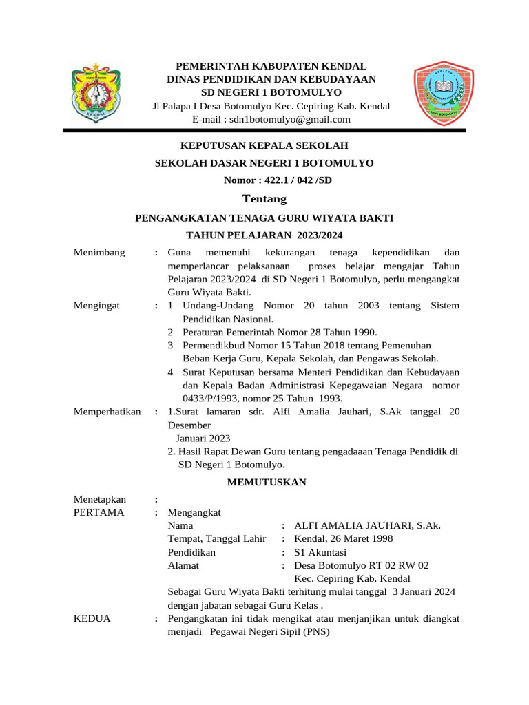 SK WB Ut Alfi Amalia Jauhari | PDF