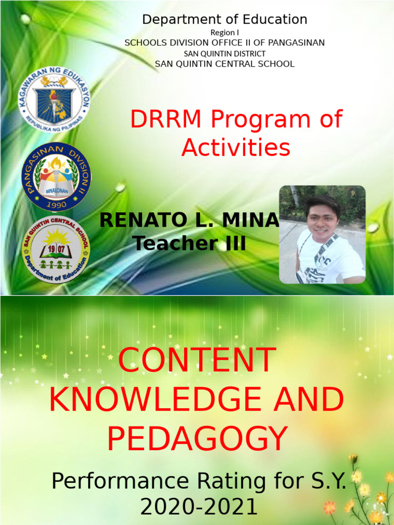 DRRM Program Activities for San Quintin School | PDF