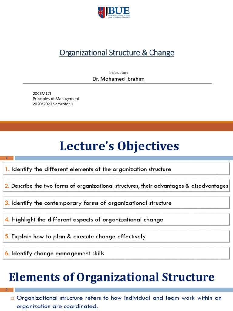 Lecture 3 - M.ibrahim - Org. Structure & Change | PDF | Organizational ... Lecture 3 - M.ibrahim - Org. Structure & Change | PDF | Organizational ...
