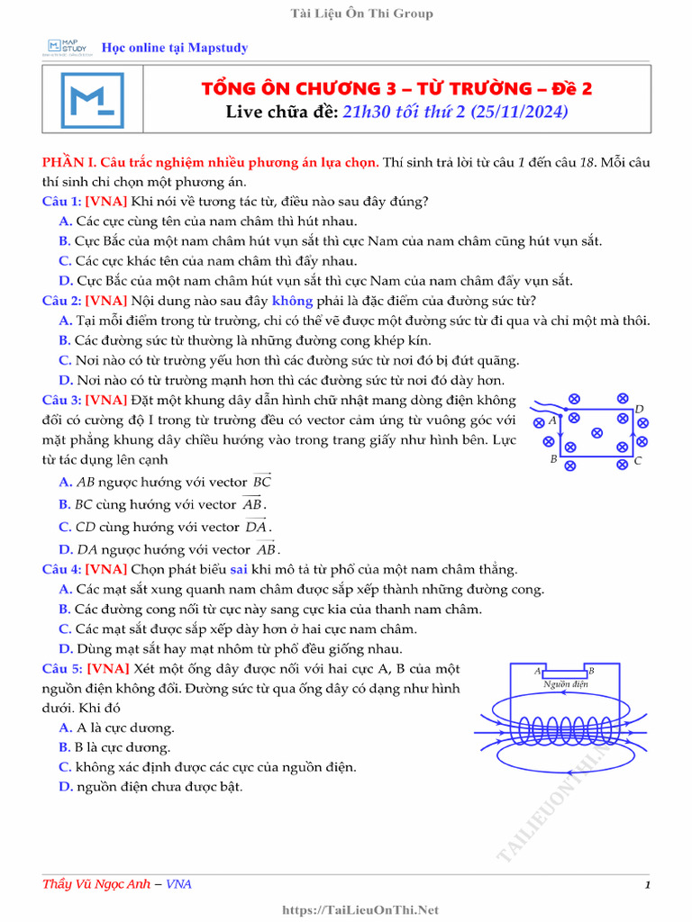 Tong-On-Toan-Dien-Tu-Truong - De-2-1732711896509 | PDF