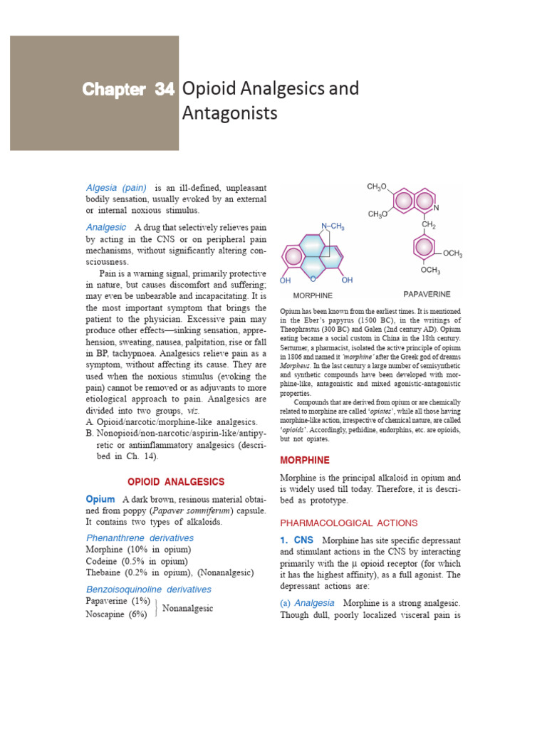 Opioid Analgesics & Antagonists | PDF | Morphine | Opioid