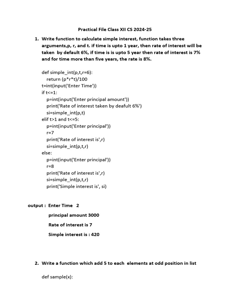 Practical - File - Class - XII - CS - 2024 For Batch 2024 205 | PDF | Letter Case | Software ...