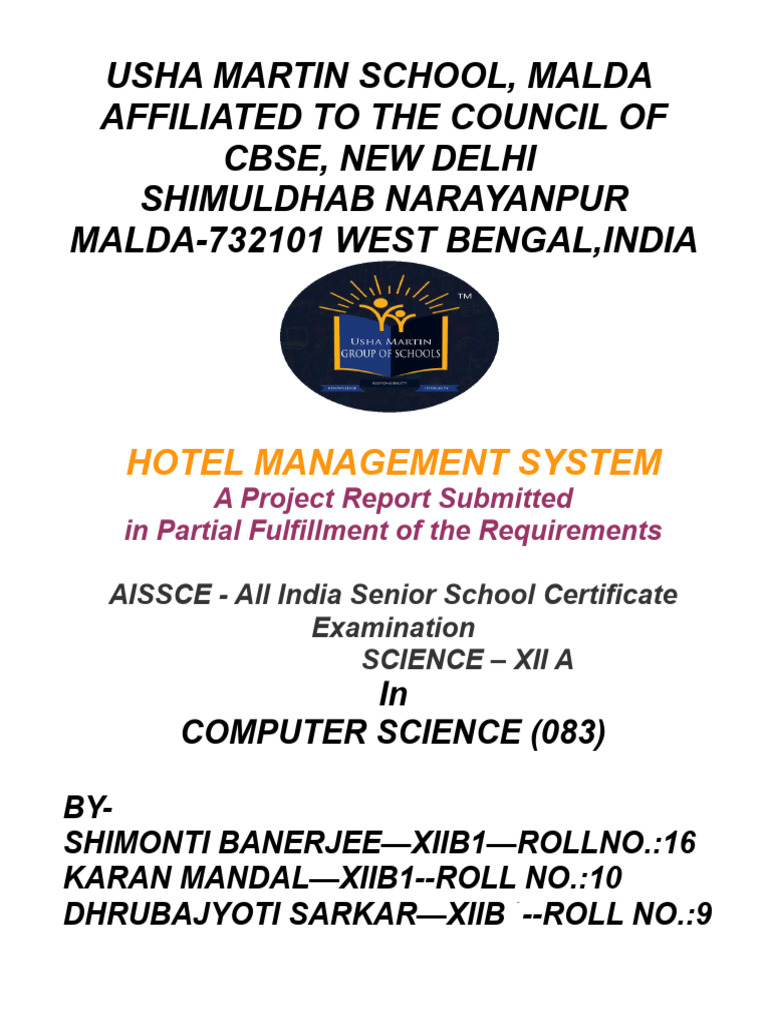 cs proj intro pages 1 | PDF | Educational Institutions | Educational ...