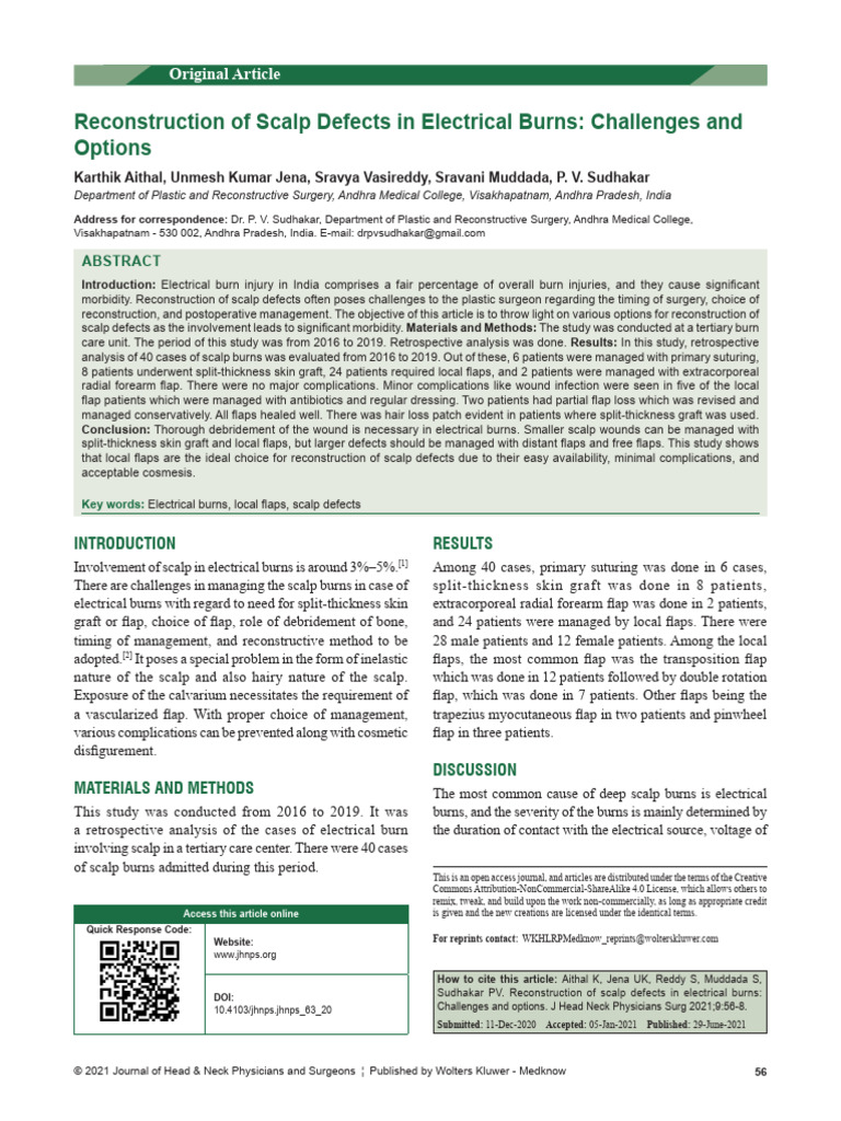 Scalp Reconstruction After Electrical Burns | PDF | Surgery | Surgical ...