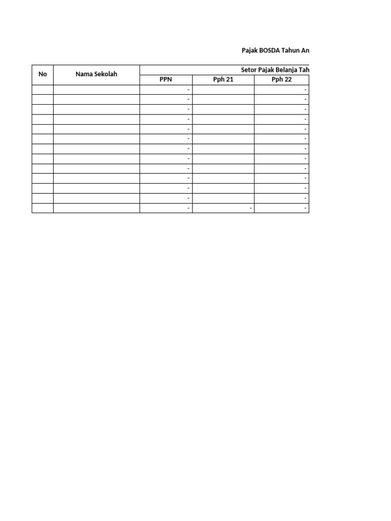 Format Rekap Pajak | PDF