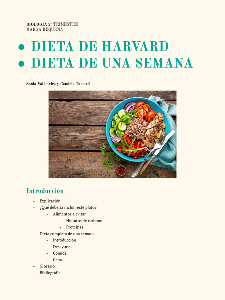 Dieta de Harvard - Dieta de Una Semana 1 | PDF | Alimentos | Dieta