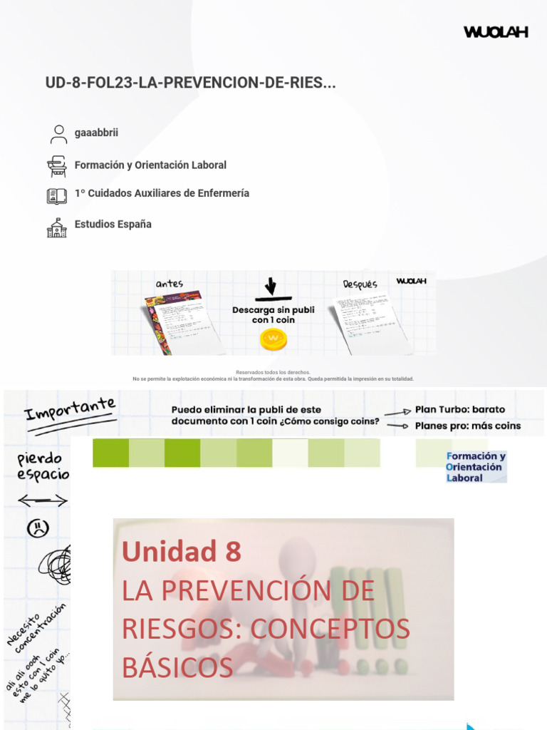 wuolah-free-UD-8-FOL23-LA-PREVENCION-DE-RIESGOS-CONCEPTOS-BASICOS | PDF