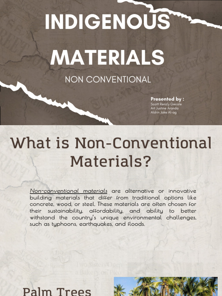 Indigenous Non-Conventional Building Materials | PDF | Flooring | Roof