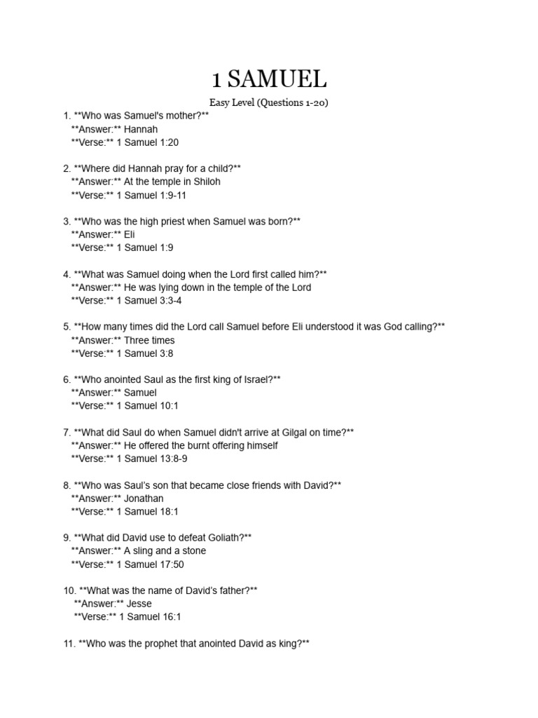1 Samuel | PDF | Books Of Samuel | Saul