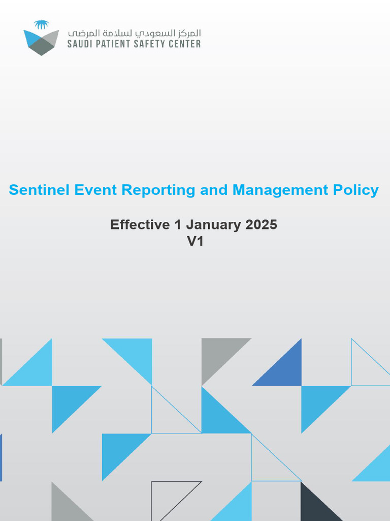 Sentinel Event Reporting and Management Policy V1 | PDF | Patient ...