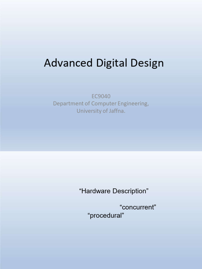 Ch-2 Hardware Descriptive Lanquage - 1 | PDF | Hardware Description ...