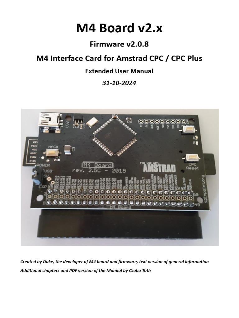 Amstrad CPC M4 Board Extended User Manual | PDF | Computer File | Read ...