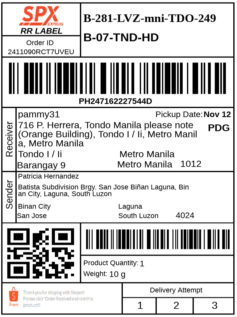 Shipping Label 2411090rct7uveu | PDF