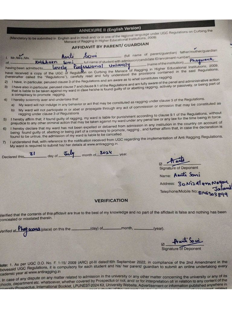 affidavit parents (3) | PDF