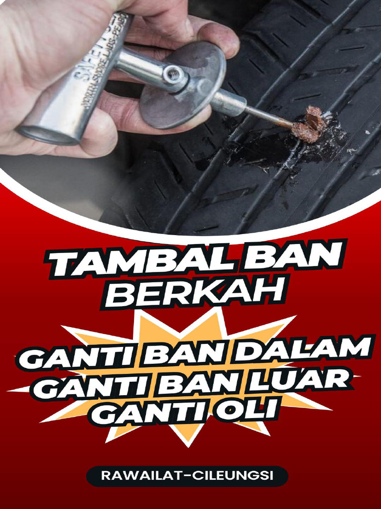 Merah & Hitam Minimalis Promosi Jasa Tambal Ban Panggilan Cerita ...