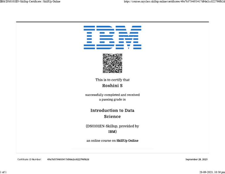 IBM Certificate | PDF