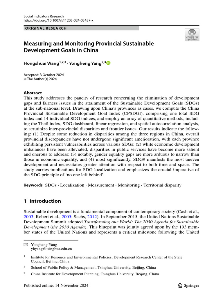 China's Provincial SDG Disparities | PDF | Sustainability | Natural ...