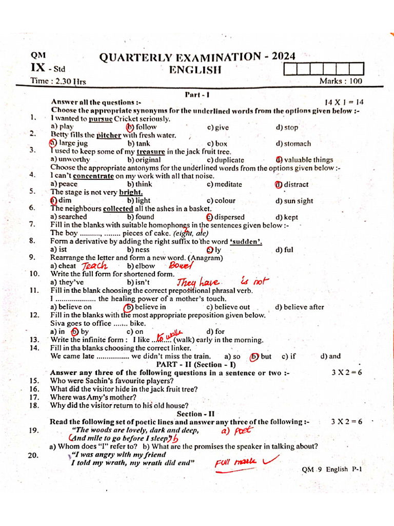 9th Eng quarterly 2024 | PDF
