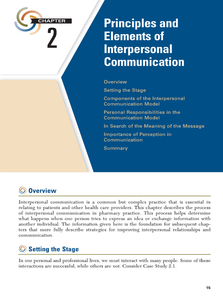Chapter 2 Principles and Elements of Interpersonal Communication | PDF ...