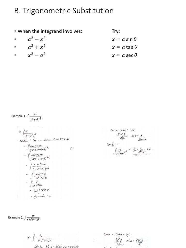 Trigonometric-Substitution (1) | PDF