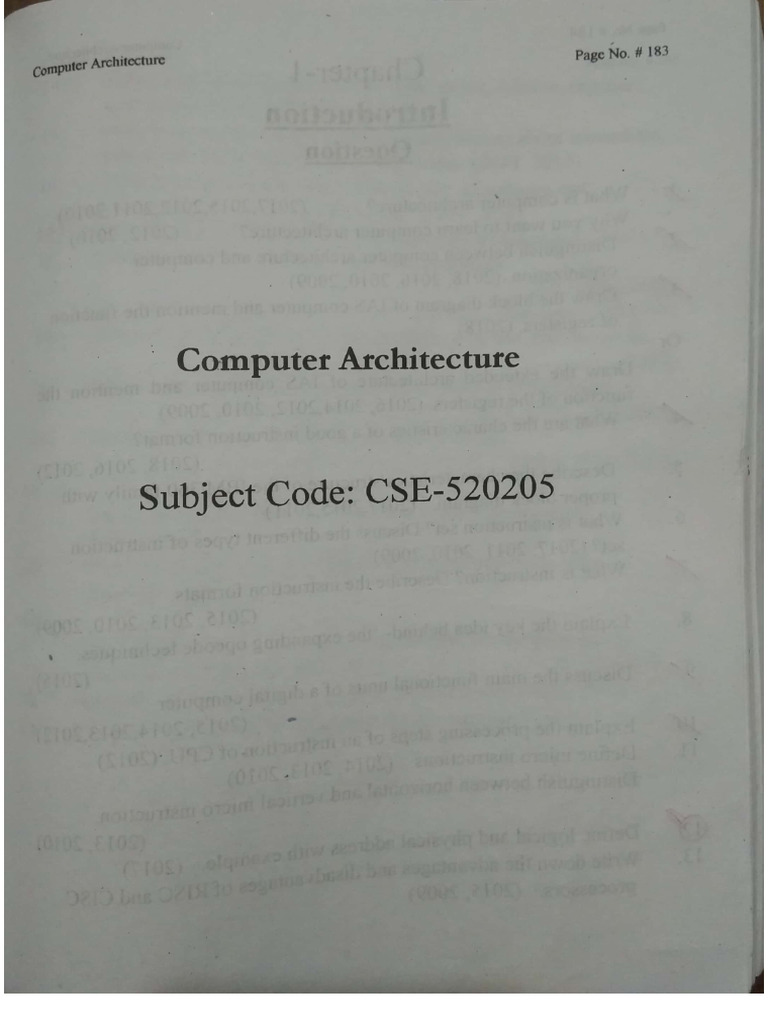 Computer Architecture Exam Kit | PDF