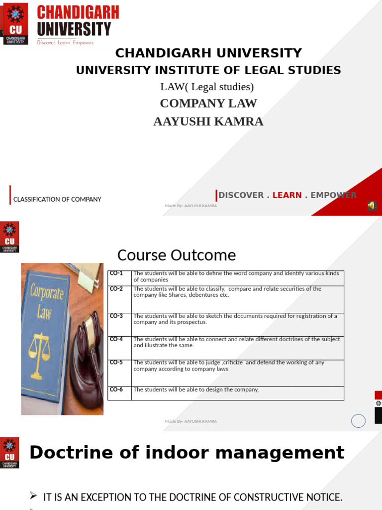 Doctrine of Constructive Notice and Indoor Management | PDF | Civil Law (Legal System ...