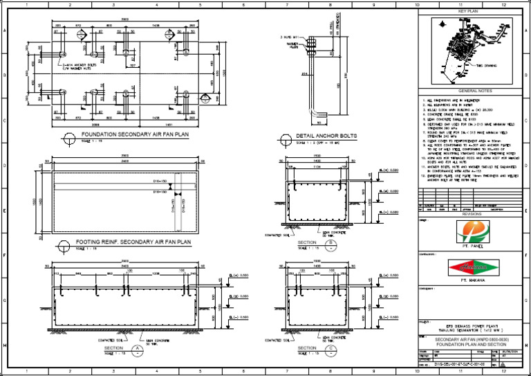 DWG SEU 001 57 SAF C 001 00 Secondary Air Fan Foundation Plan | PDF
