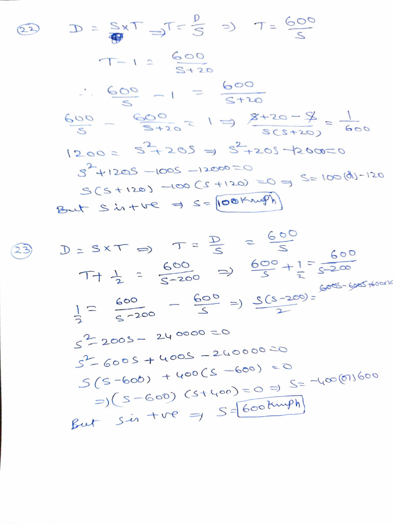Time Distance and Speed Problems 6 | PDF