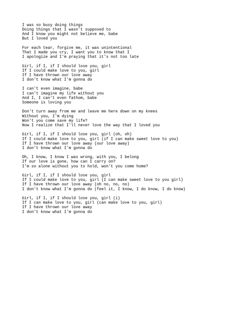Heartfelt Apology in Love Song Lyrics | PDF