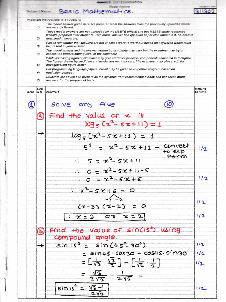 312302 Summer 2023 Model Answer Paper(Msbte Study Resources) | PDF