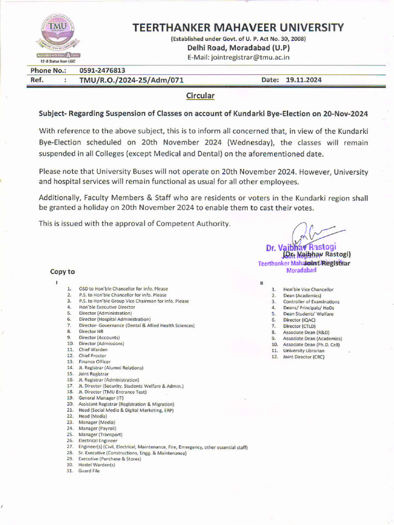 Circular - 071 Kundarki Bye Election | PDF