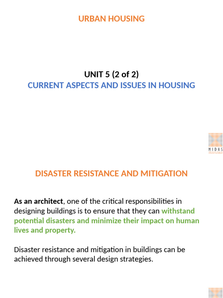Unit 5 - Current Aspects and Issues in Housing - 2 of 2 | PDF ...