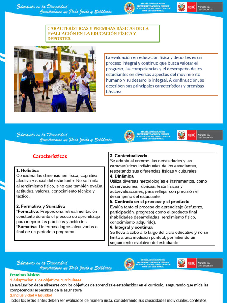 Características y Premisas Básicas de La Evaluación en La Educación ...