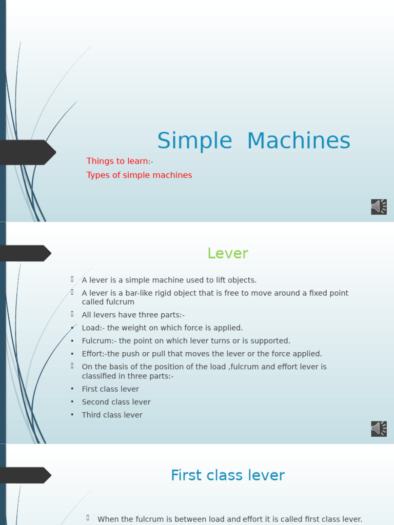 Simple Machines Overview | PDF