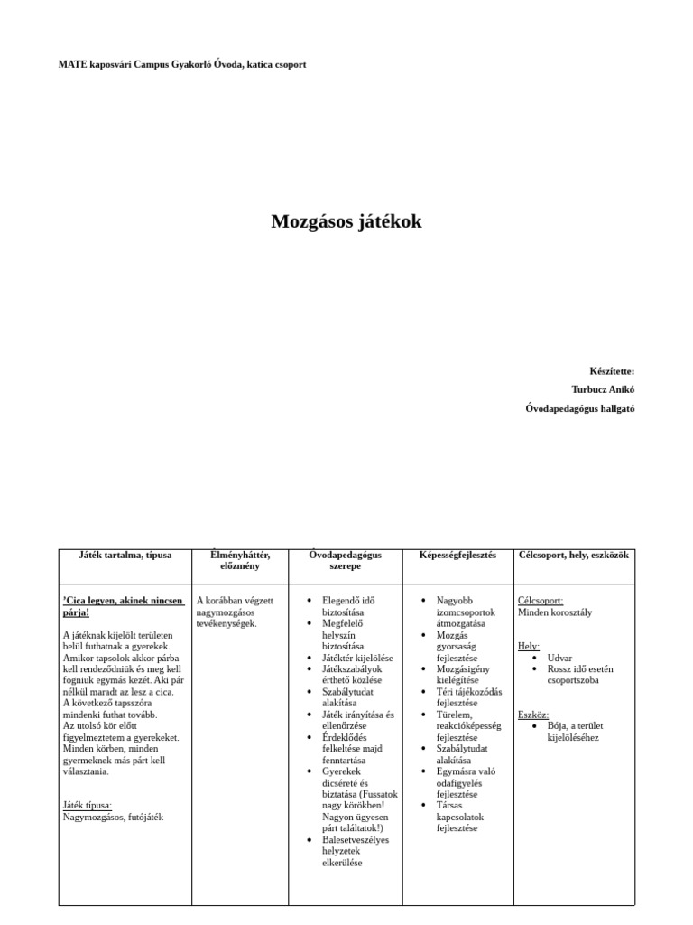 Nagymozgásos Tervezet 2023. | PDF