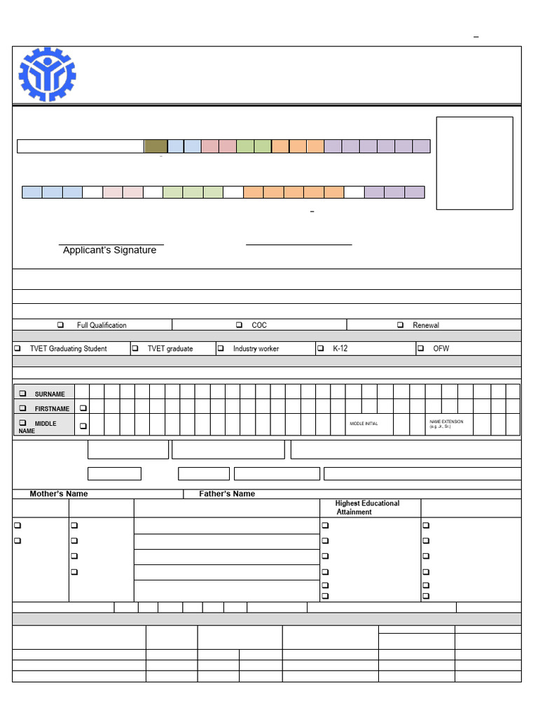 Application Form - Assessment - TESDA OP CO 05 F26 | PDF