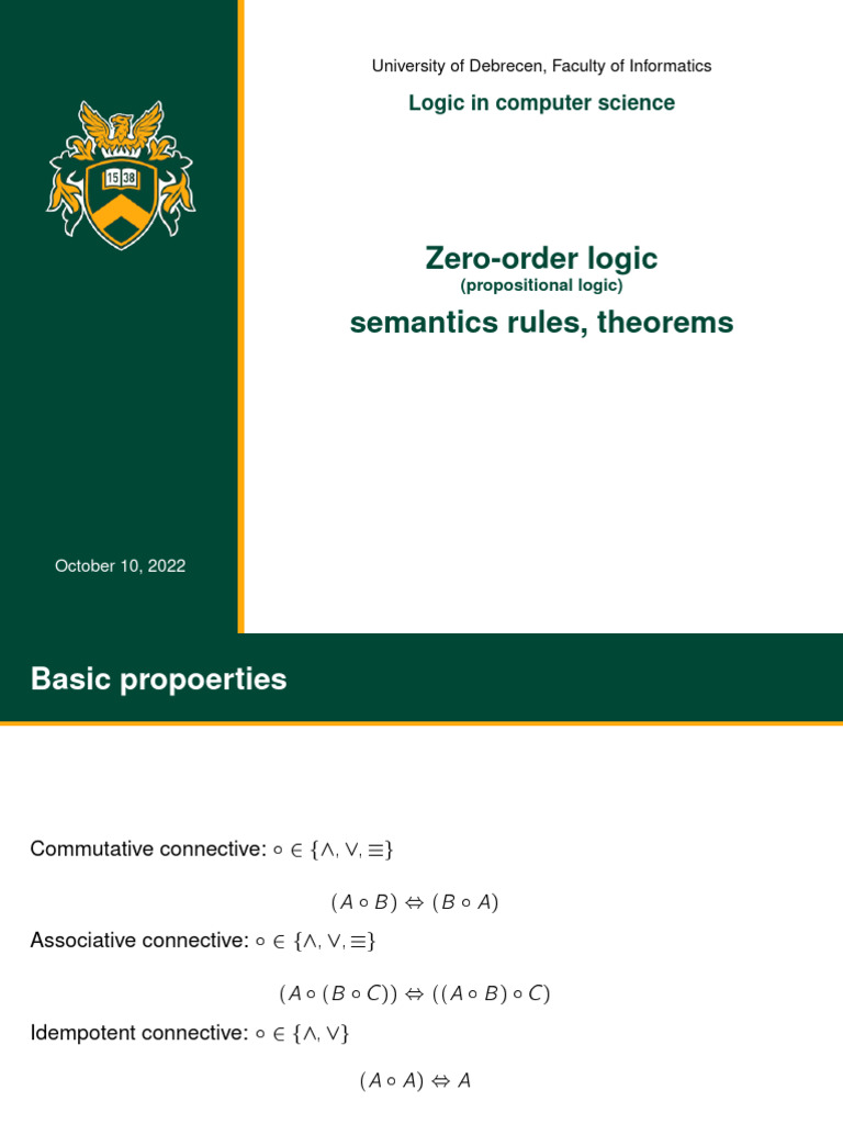 zero-order-semantics-2 | PDF | Boolean Algebra | Teaching Mathematics