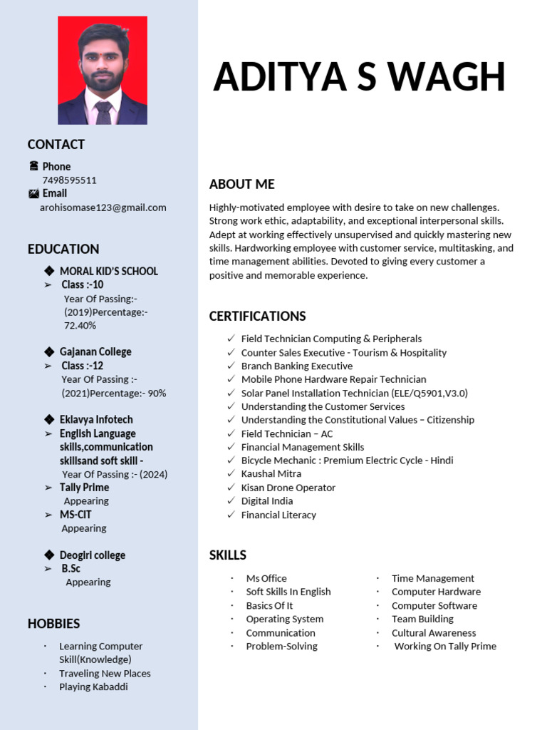 Resume CV Format | PDF | Computing