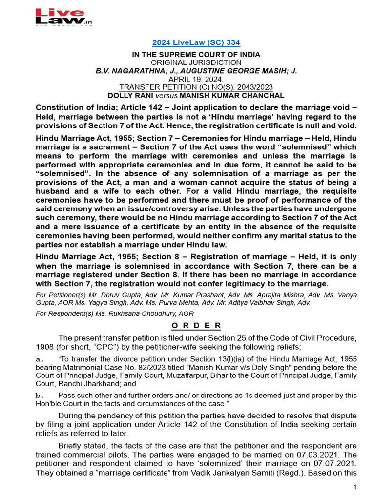 334-dolly-rani-v-manish-kumar-chanchal-19-apr-2024-541730 | PDF ...