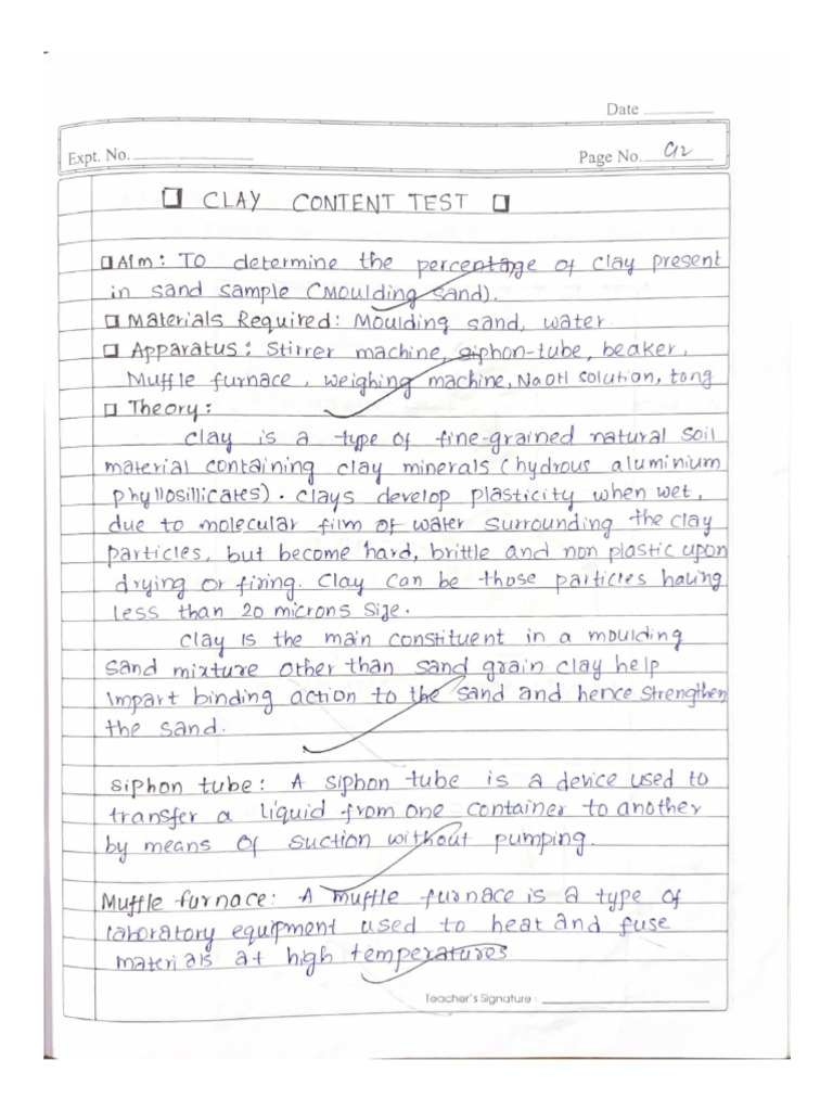 Clay Content Test | PDF