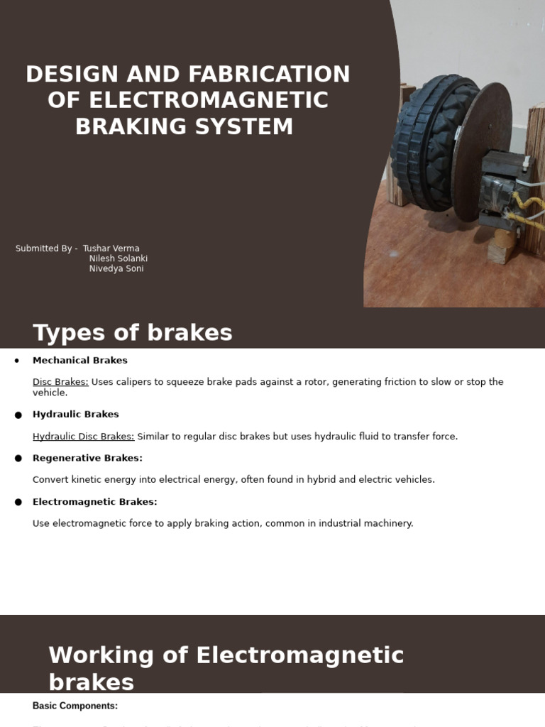 Design And Fabrication Of Electromagnetic Braking System Pdf Brake Vehicle Parts