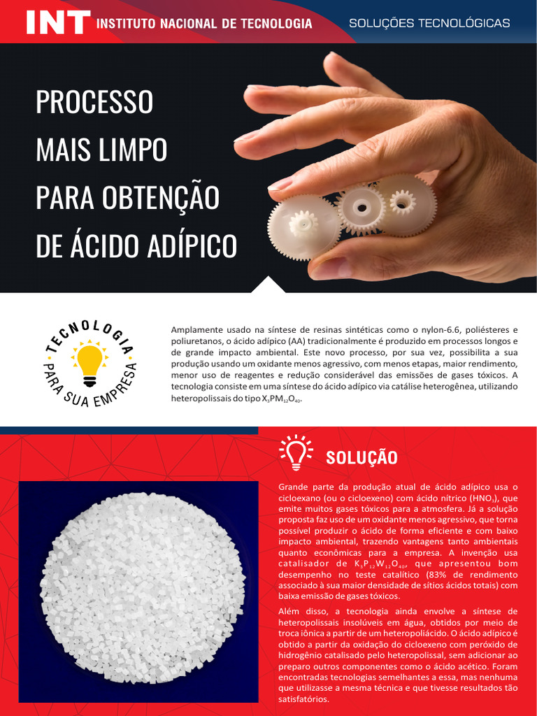 Processo Sustentável para Ácido Adípico | PDF | Catálise | Ácido nítrico