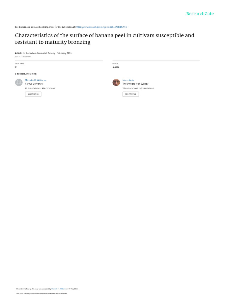 Characteristics of The Surface of Banana Peel in C | PDF | Banana | Botany